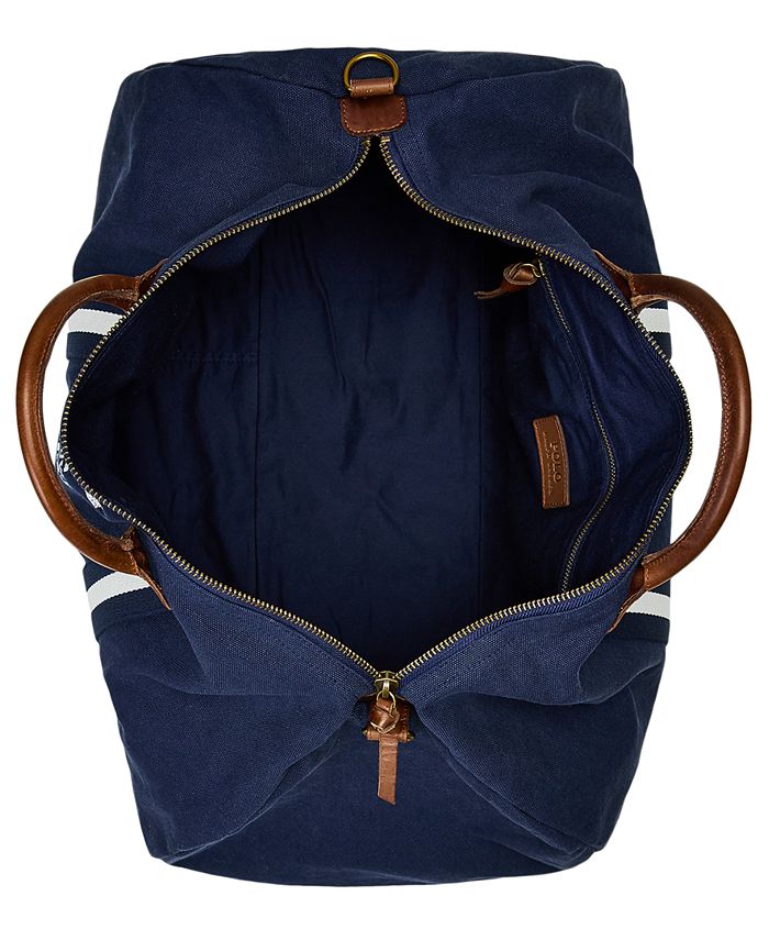 Polo Ralph Lauren Men's Leather-Trim Canvas Duffel - Macy's