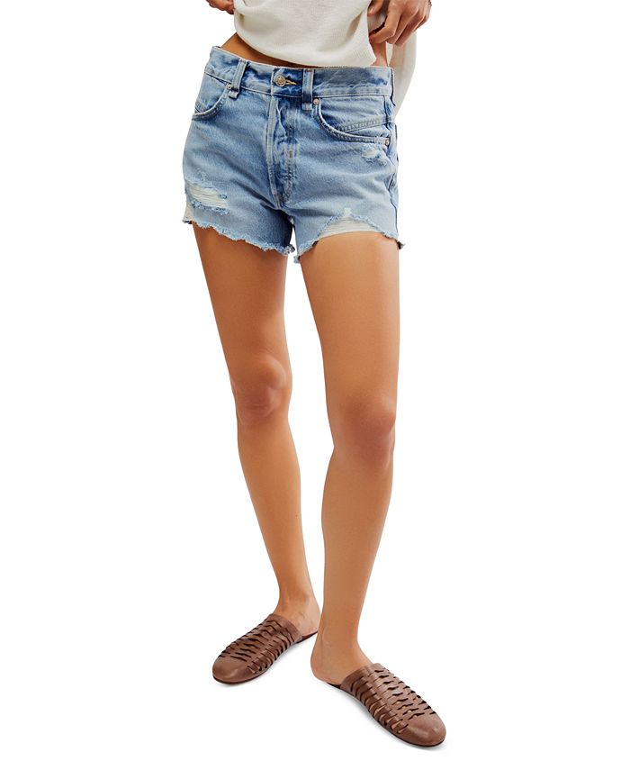 Free People Women's Now Or Never Denim Shorts - Macy's