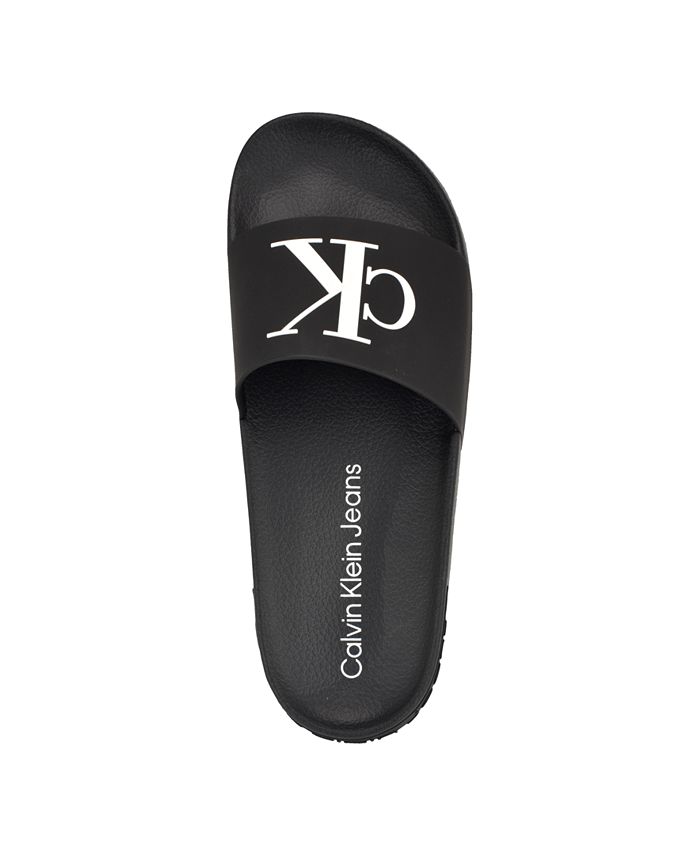 Calvin Klein Men's Belvo Slip-On Round Toe Pool Slides - Macy's
