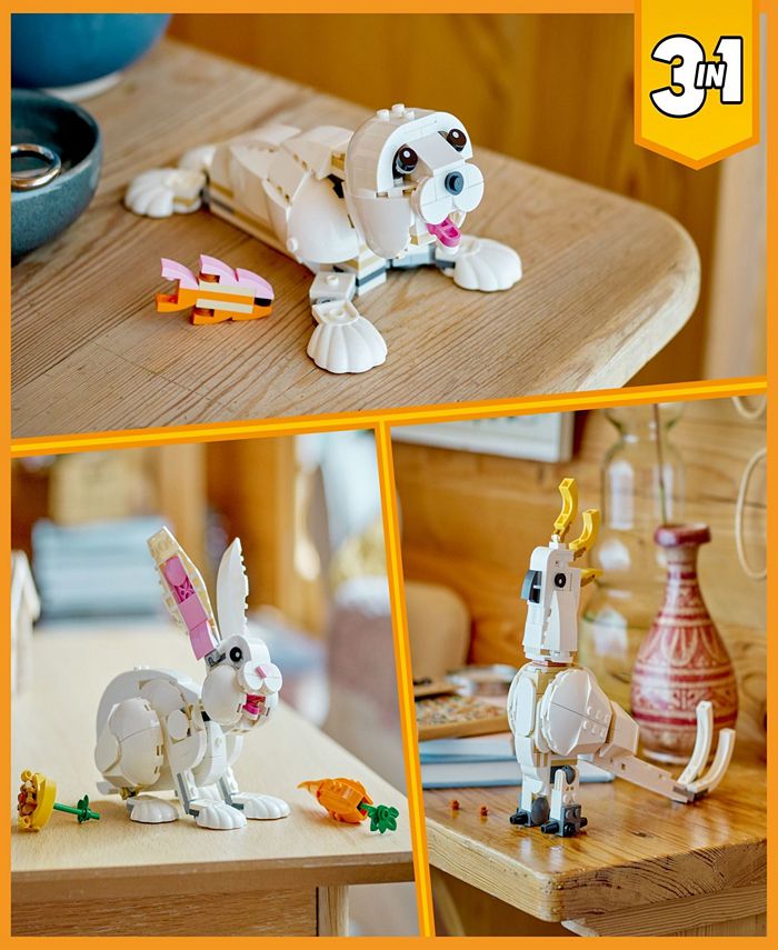 LEGO® Creator 3-in-1 White Rabbit, Cockatoo and Seal 31133 Toy Building ...
