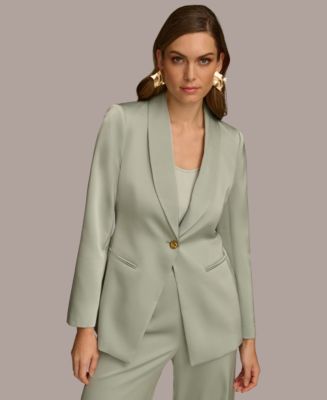 Donna Karan Women's One-Button Satin Jacket - Macy's