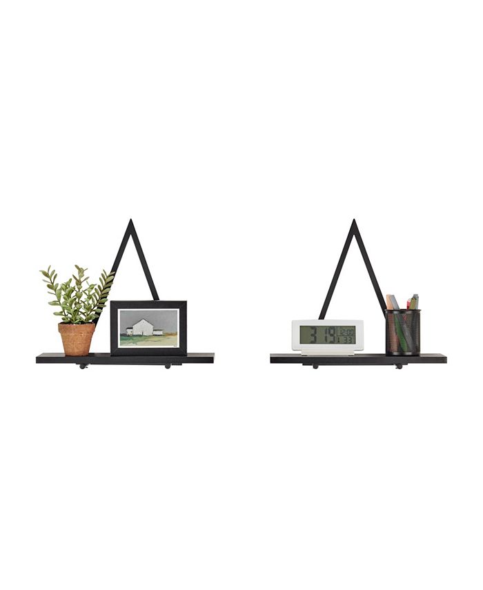 Danya B Contemporary Decorative Triangle Accent Wall Shelf, Reversible ...