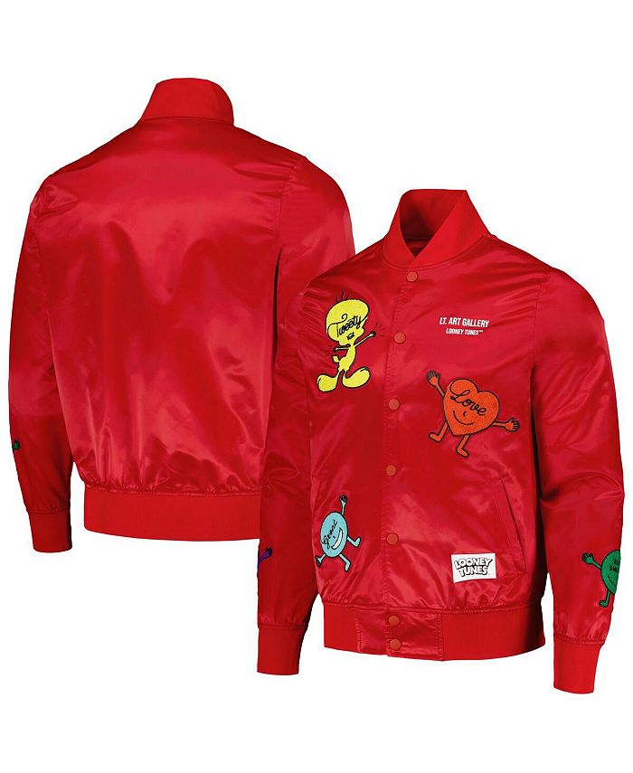 Freeze Max Mens Red Looney Tunes Positive Energy Satin Full Snap