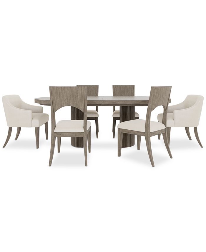 Furniture Frandlyn 7pc Dining Set (Table + 4 Side Chairs + 2 Host ...