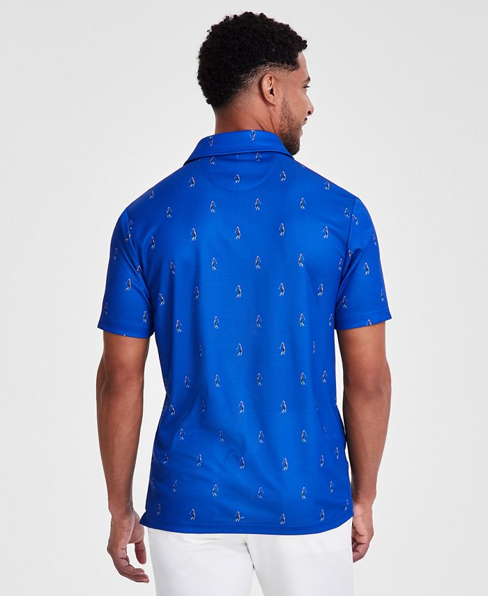 Club Room Mens Golfer Print Short Sleeve Tech Polo Shirt Created For