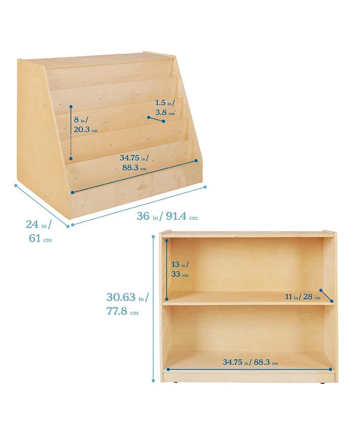 ECR4Kids Double-Sided Mobile Book Display with Storage, Classroom ...