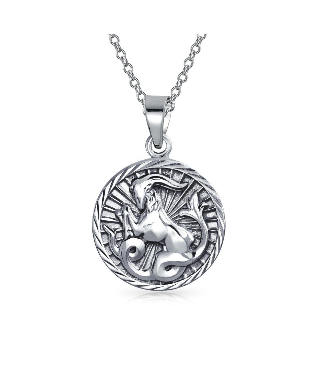 Click here for Bling Jewelry Capricorn Zodiac Sign Round Medallio... prices