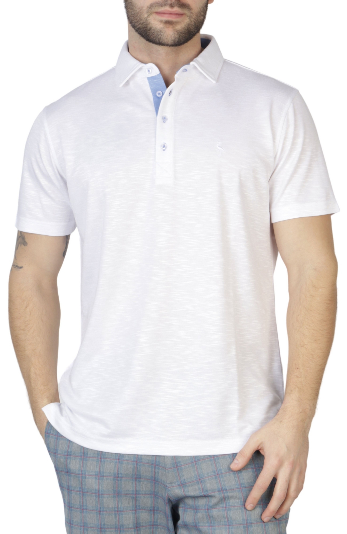 Click here for Slub Micro Pique Polo Shirt with Contrast Trim - W... prices