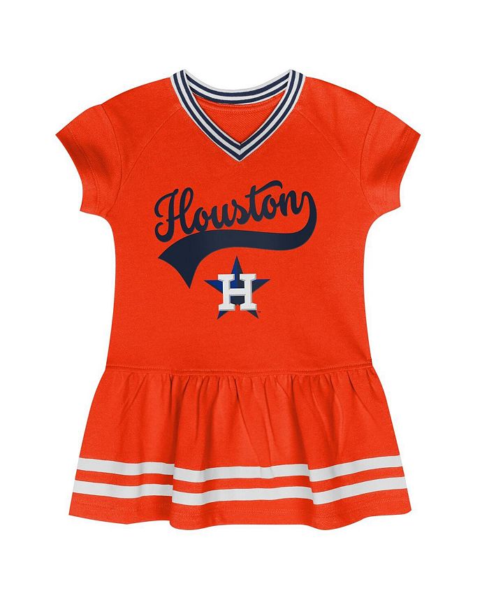 Fanatics Little Girls Orange Houston Astros Sweet Catcher V-Neck Dress ...