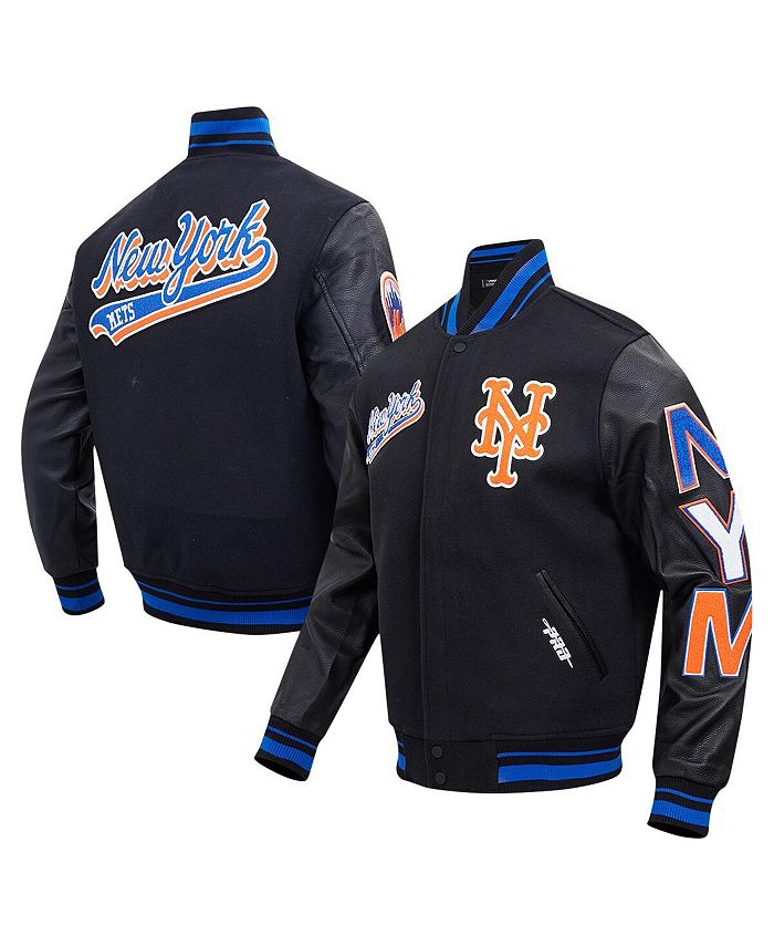 Pro Standard Men's Black New York Mets Script Tail Wool Full-Zip Varity ...