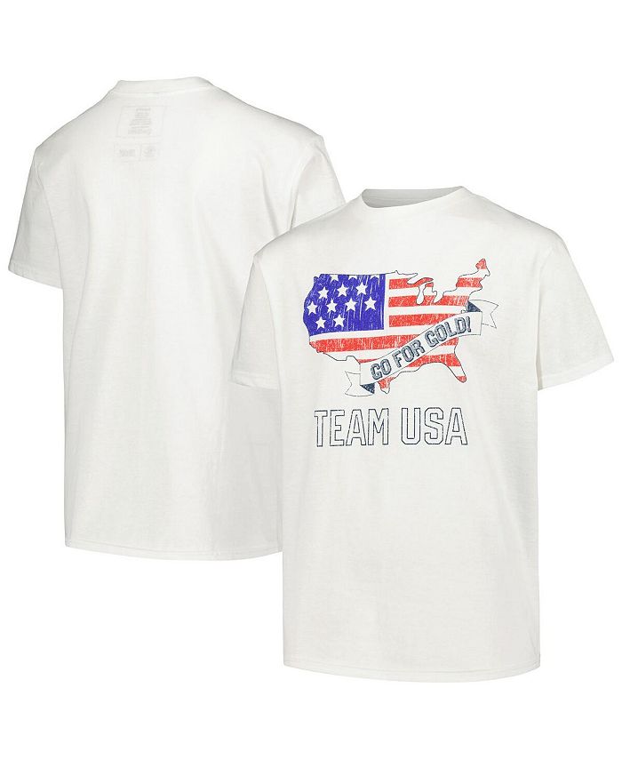 Outerstuff Big Boys White Distressed Team USA Go For Gold T-shirt - Macy's