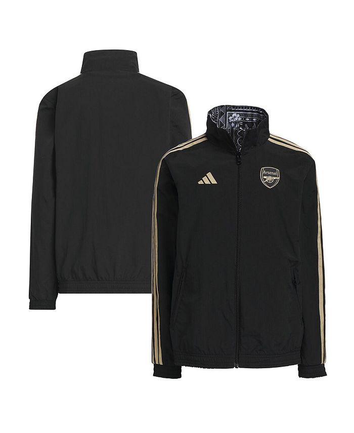 adidas Big Boys Black Arsenal 2023/24 Reversible Anthem Ian Wright Full ...