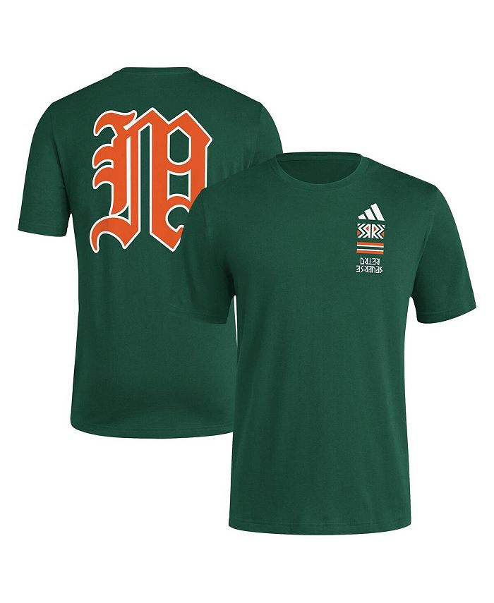 adidas Men's Green Distressed Miami Hurricanes Reverse Retro Baseball 2 ...