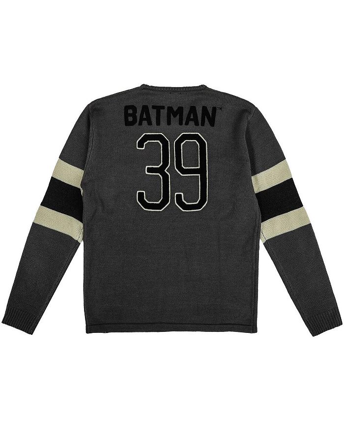 Heroes & Villains Men's Gray Batman Gotham City Varsity Sweater - Macy's