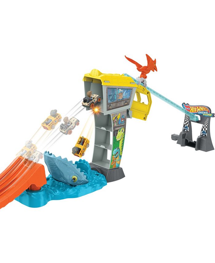 Hot Wheels RacerVerse Jurassic World Blue's Raptor Rush Track Set with ...