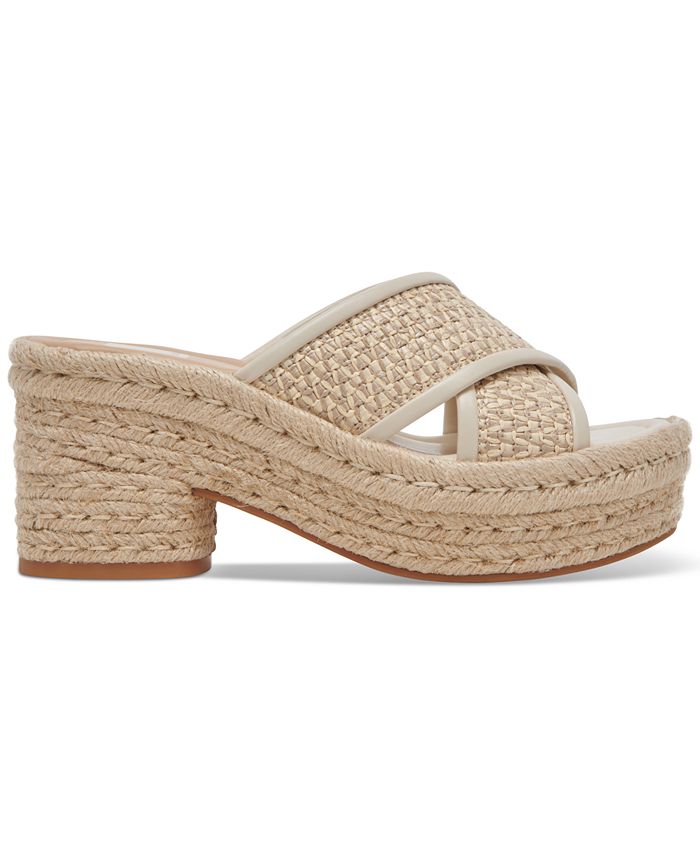 Dolce Vita Women's Eldora Crisscross Raffia Espadrille Platform Slide ...
