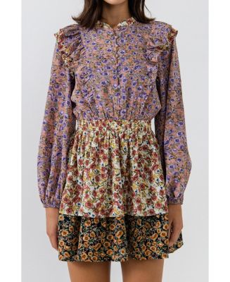 Women's Floral Multi Color Mini Dress - Macy's