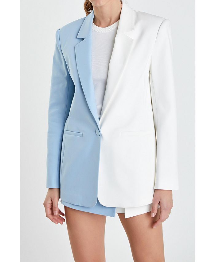 English Factory Women's Color Block Blazer - Macy's