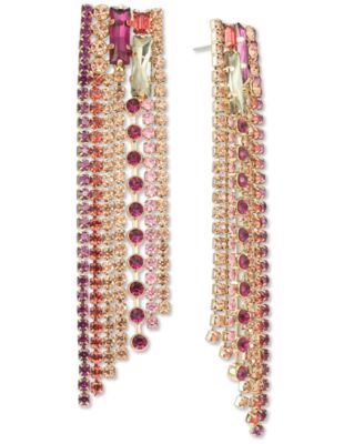 I.N.C. International Concepts Gold-Tone Mixed Color Crystal Fringe ...