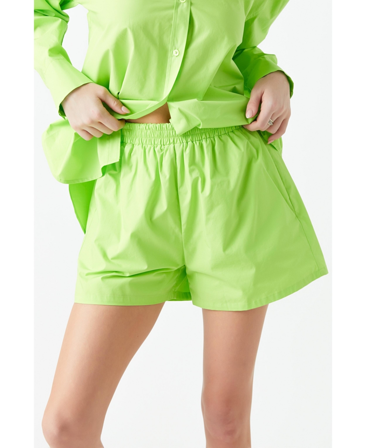 Click here for Womens Boyfriend Shorts - Bright Green prices
