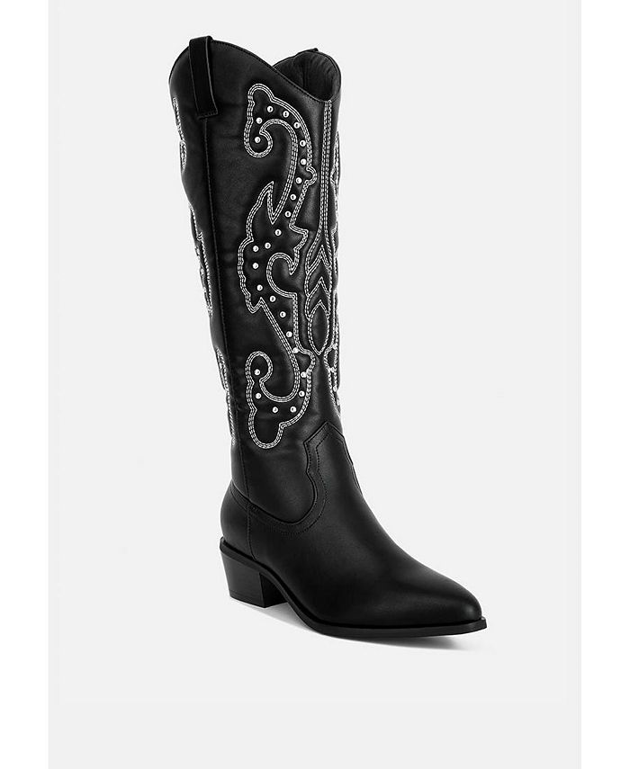 London Rag reyes patchwork studded cowboy boots - Macy's