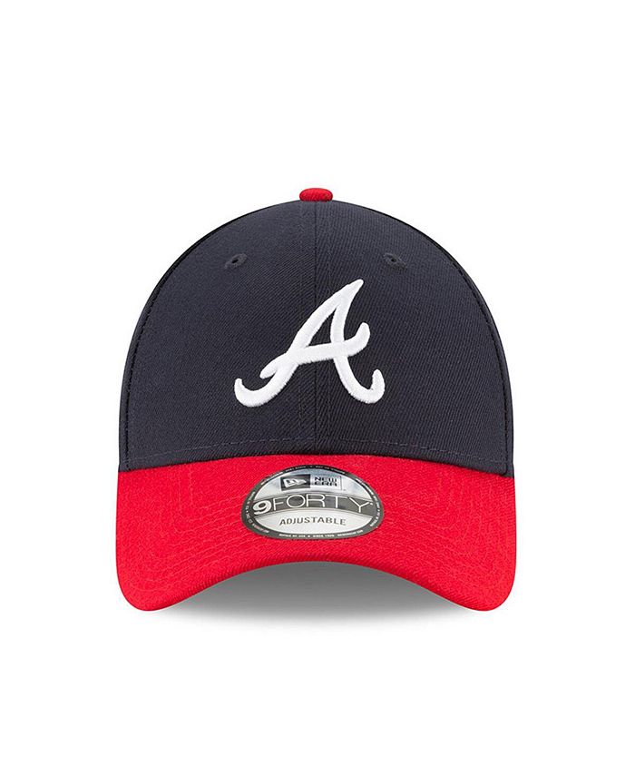 New Era Men's Navy, Red Atlanta Braves League 9FORTY Adjustable Hat ...