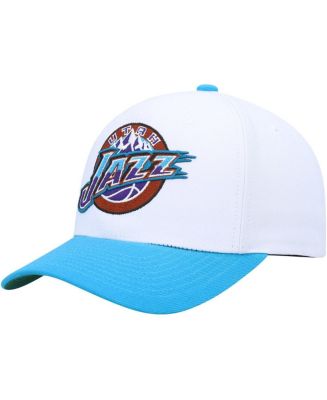 Men's Mitchell & Ness White, Navy Utah Jazz Hardwood Classics Core 2-Tone 2.0 Pro Snapback Hat ...