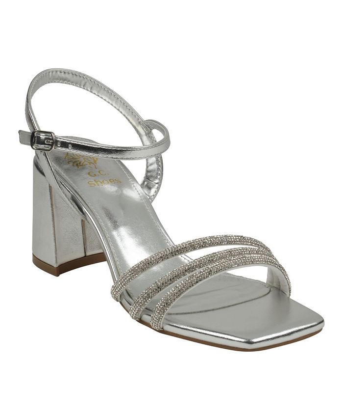 GC Shoes Women's Tyra Embellished Block Heel Dress Sandals - Macy's