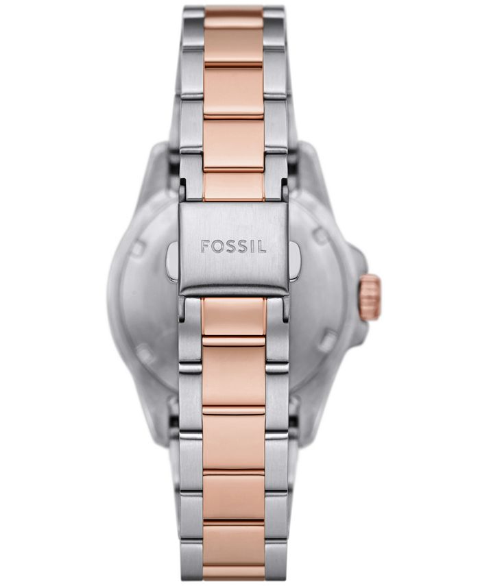 Fossil Women's Blue Dive Three-Hand Two-Tone Stainless Steel Watch 36mm ...