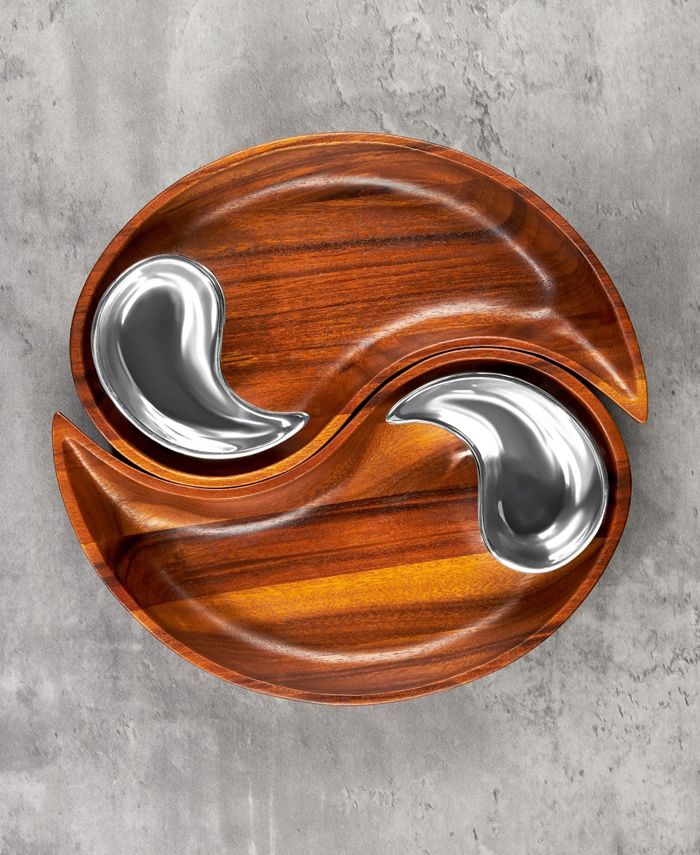 Nambé Yin Yang Chip and Dip Set, 4 Pieces - Macy's
