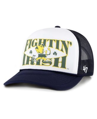 Men's '47 Brand White, Navy Notre Dame Fighting Irish Article Foam Front Trucker Hat - Macy's