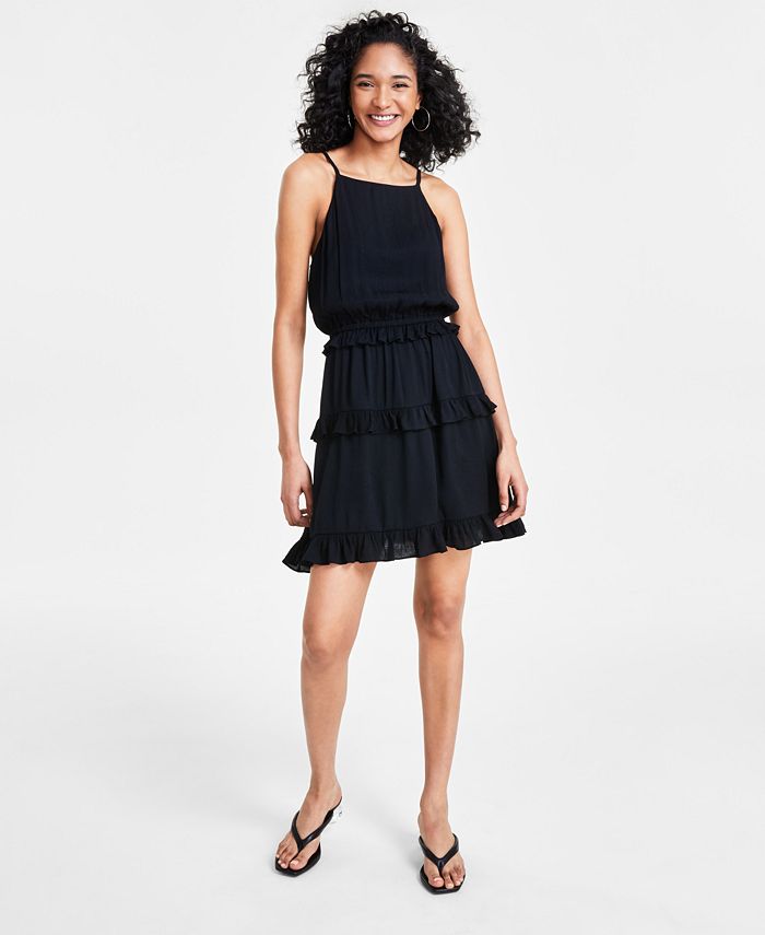 Bar III Women's Ruffled Sleeveless Mini Dress, Created for Macy's - Macy's