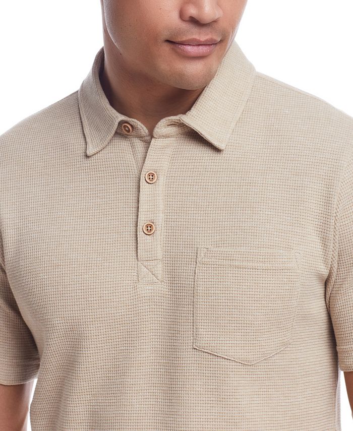 Weatherproof Vintage Men's Short Sleeve Waffle Polo Shirt - Macy's