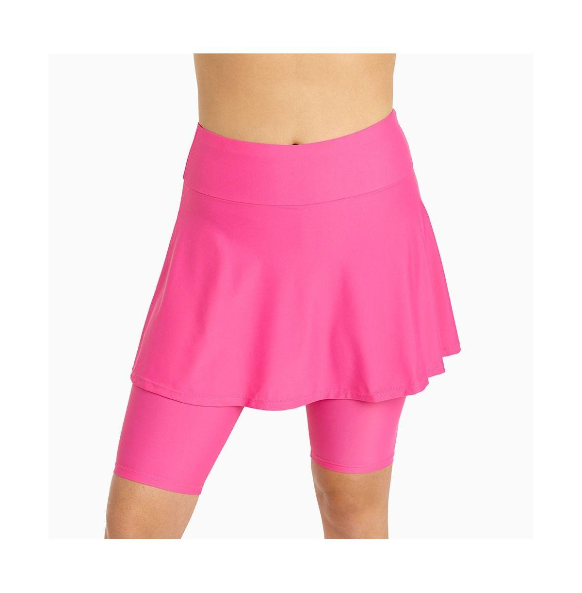 Click here for Calypsa Womens Midi Swim Skort - Magenta prices