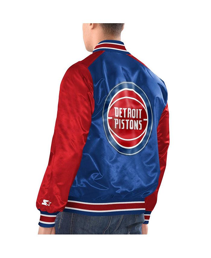 Starter Men's Royal, Red Detroit Pistons Renegade Satin Full-Snap ...