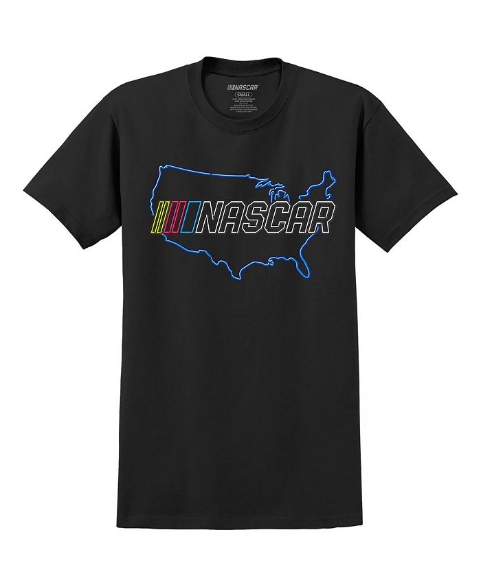 E2 Apparel Men's Black NASCAR Neon Map T-shirt - Macy's