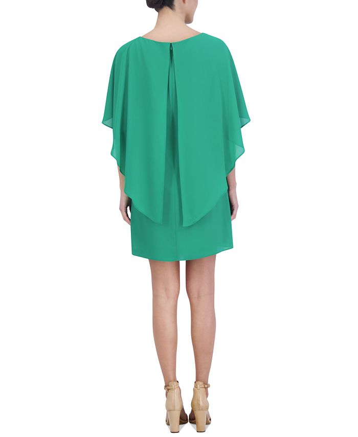 Jessica Howard Petite Chiffon Capelet Dress - Macy's