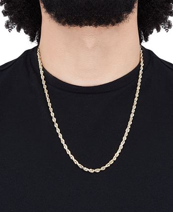Macy's Solid Glitter Rope Chain 24" Necklace (4-1/2mm) in 10k Gold - Macy's