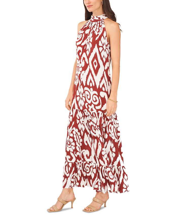 MSK Women's Printed Halter Maxi Dress - Macy's