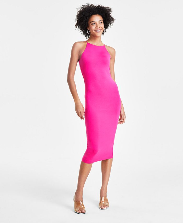 Bar III Women's Bungee-Strap Bodycon Midi Dress, Created for Macy's ...