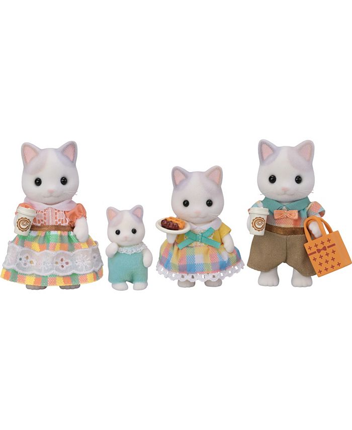 Calico Critters Latte Cat Family, Set of 4 Collectable Doll Figures ...