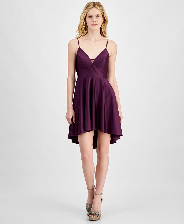 City Studios Juniors' Lace-Back High-Low Dress - Macy's