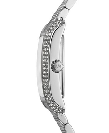 Michael Kors Women's Emery Three-Hand Silver-Tone Stainless Steel Watch ...