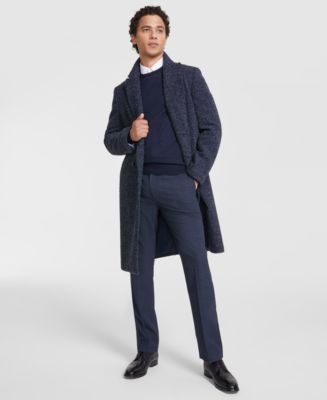 Tommy Hilfiger Men's Modern-Fit Blue Overcoat - Macy's