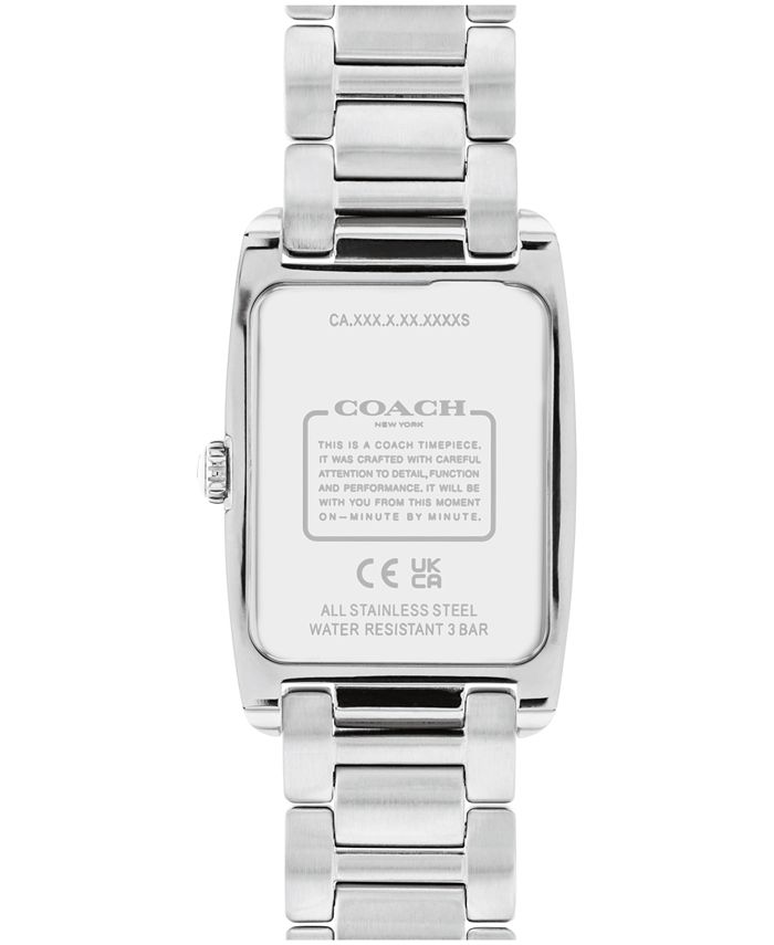 COACH Women's Reese Silver-Tone Stainless Steel Crystal Watch 24mm - Macy's
