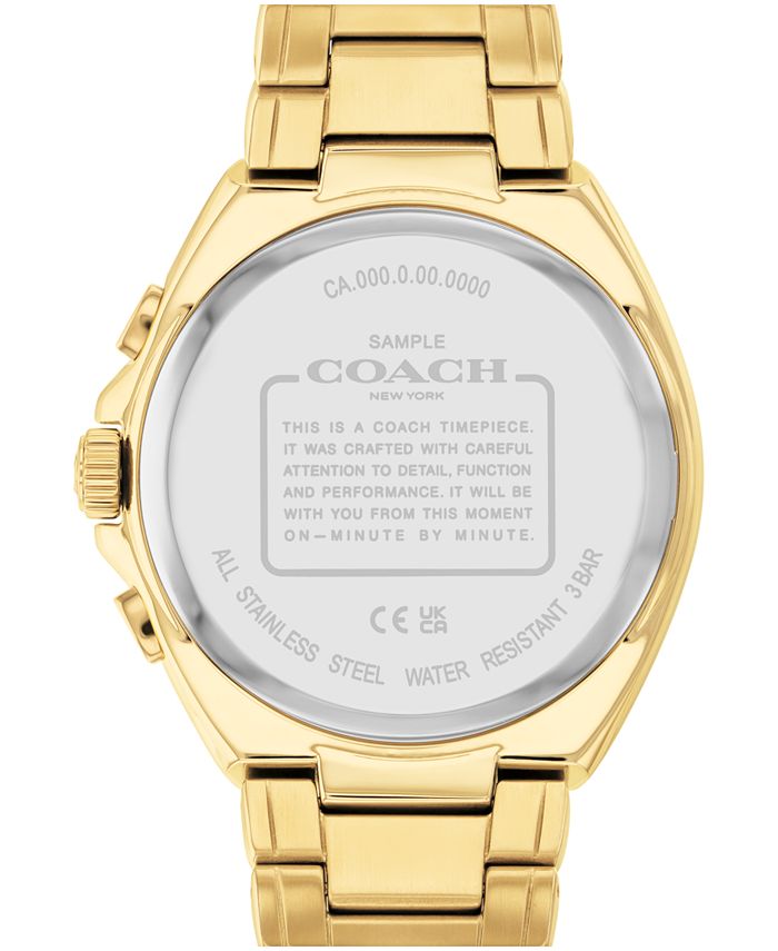 COACH Men's Jackson Gold-Tone Stainless Steel Watch 45mm - Macy's