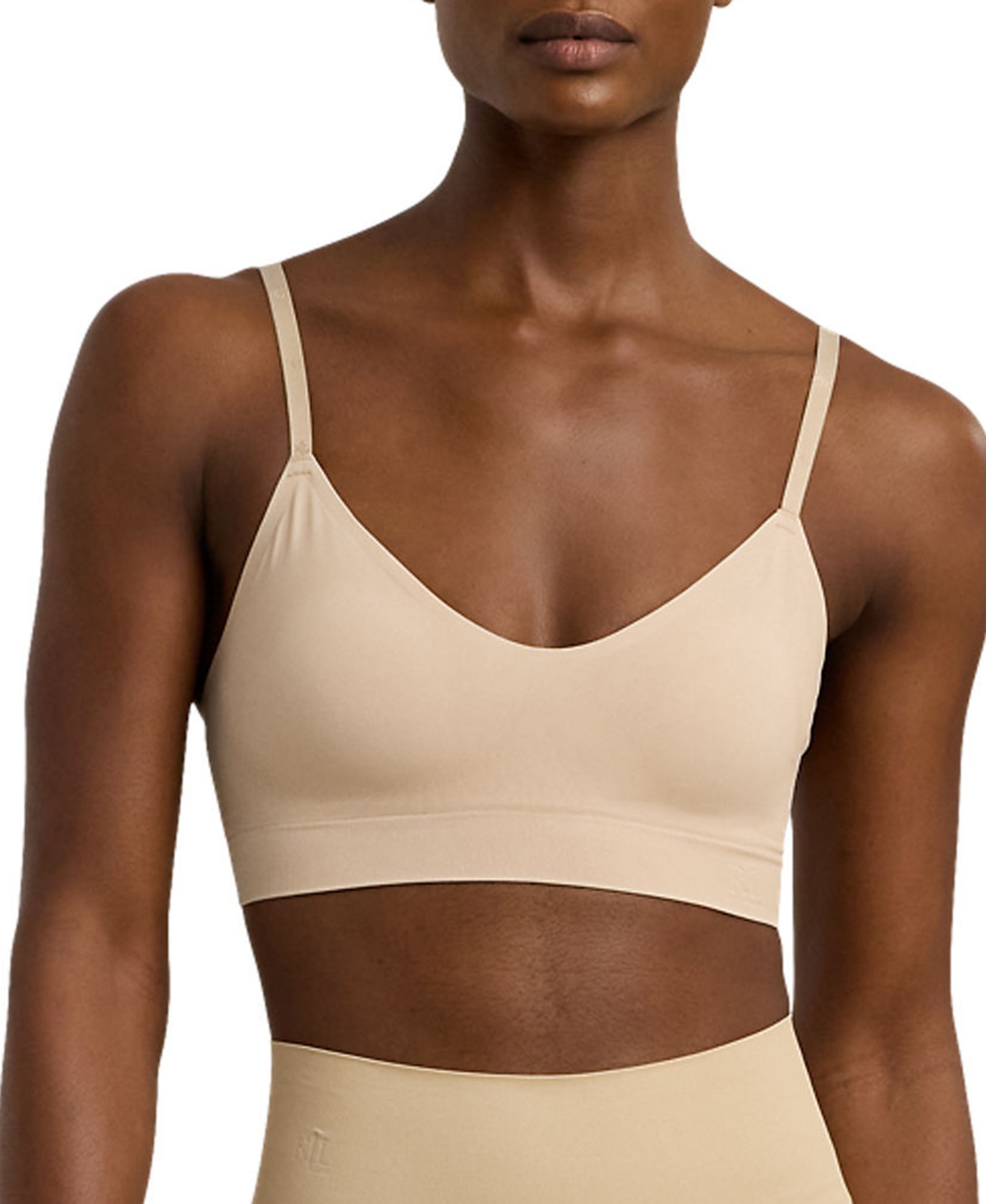 Lauren Ralph Lauren Womens Luxe Smoothing Wireless Bralette 4L0079 - Light Truffle