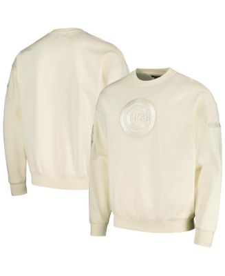 Men's Pro Standard Cream Chicago Cubs Neutral Drop Shoulder Pullover ...