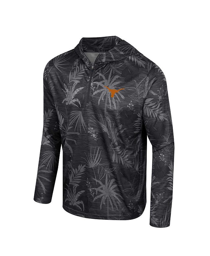 Colosseum Men's Black Texas Longhorns Palms Printed Lightweight Quarter ...
