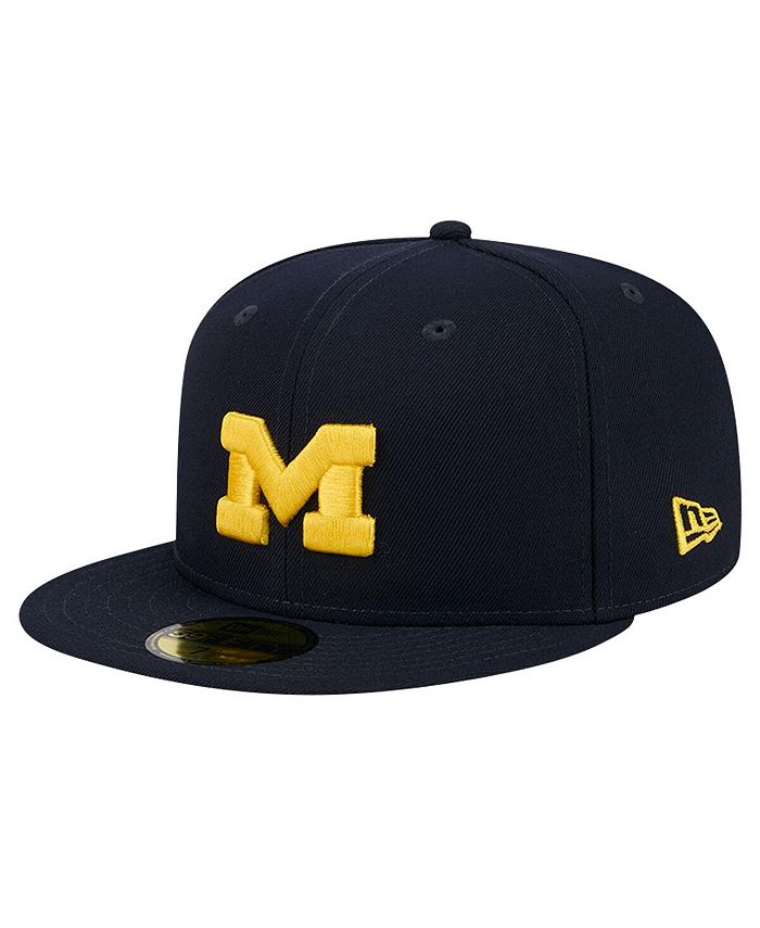 New Era Men's Navy Michigan Wolverines Throwback 59FIFTY Fitted Hat ...
